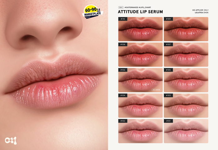 Second Life Marketplace - outernaked #lel - attitude lips [evo & evox]