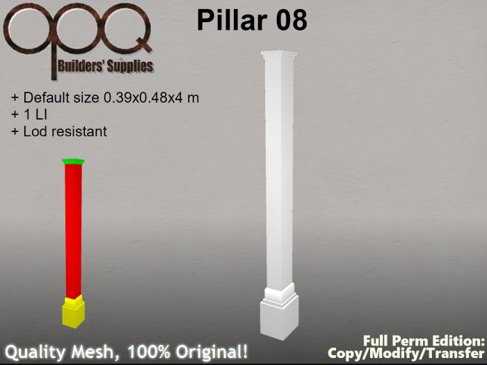 Second Life Marketplace - Square Pillar - OPQ Pillar 08
