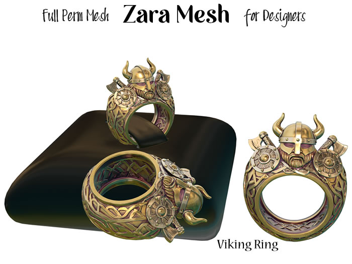 Second Life Marketplace - ZM PBR Viking Ring FULL PERM MESH