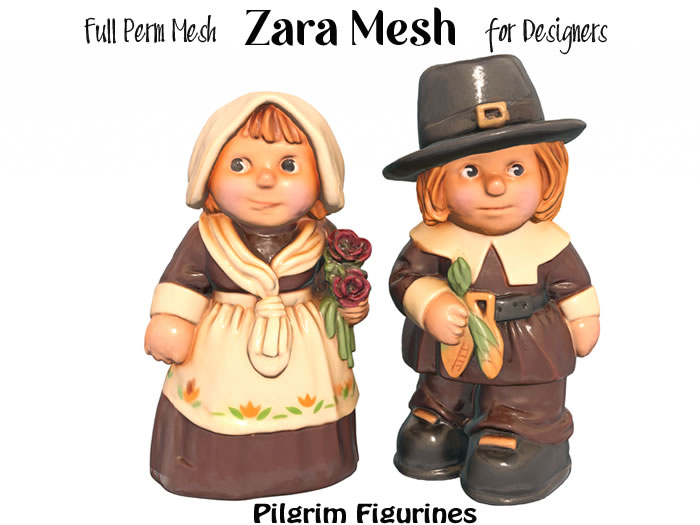 Second Life Marketplace - ZM PBR Thanksgiving Pilgrim Figurines FULL ...