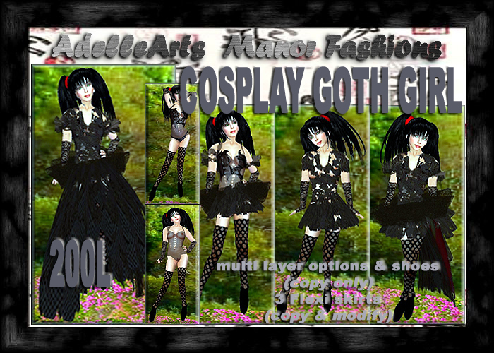 Second Life Marketplace - AdelleArts Cosplay Goth Girl