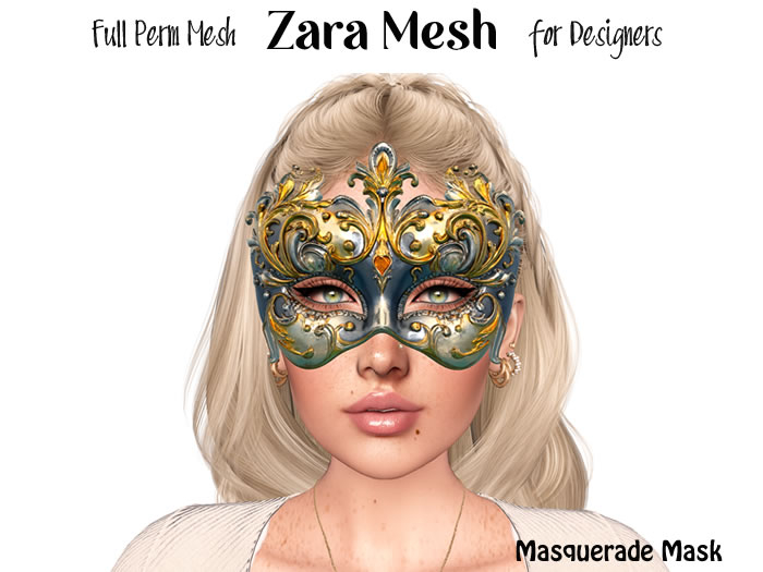 Second Life Marketplace - ZM PBR Masquerade Mask FULL PERM MESH