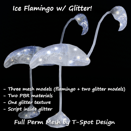 Second Life Marketplace - T-Spot Mesh - Ice Flamingo w/ Glitter - FP ...