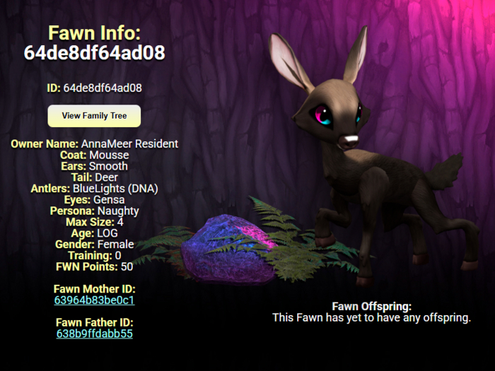 Second Life Marketplace - FEMALE BREEDABLE FAWN MOUSSE GENSA (BLUE ...