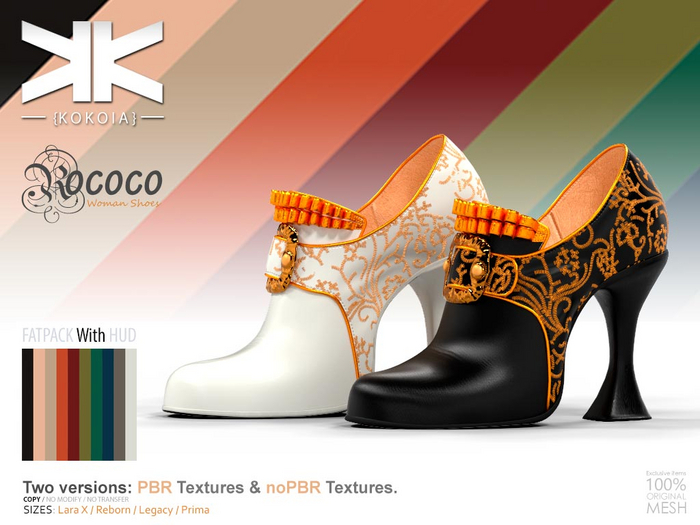 Second Life Marketplace - Rococo :: Woman Shoes :: FatPack :: {kokoia}