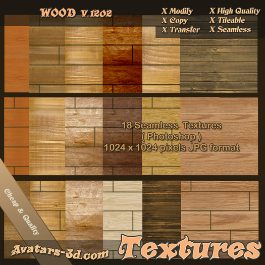 Second Life Marketplace - Texture wood V.1202 Seamless
