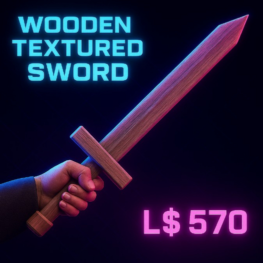 Second Life Marketplace - Wooden Textured Sword by Jubaerk – Realistic ...