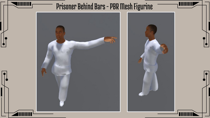Second Life Marketplace - Prisoner Behind Bars - PBR Mesh Figurine