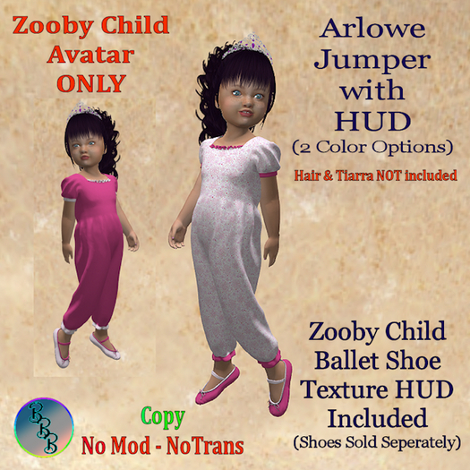 Second Life Marketplace - Arlowe Zooby Child Jumper Set - PINK [ADD]