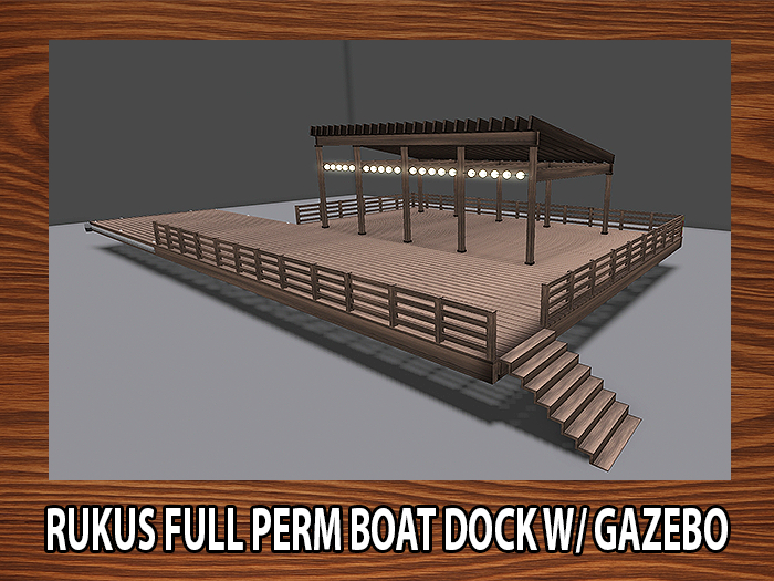 Second Life Marketplace - Rukus - Full Perm Mesh Dock w/ Gazebo