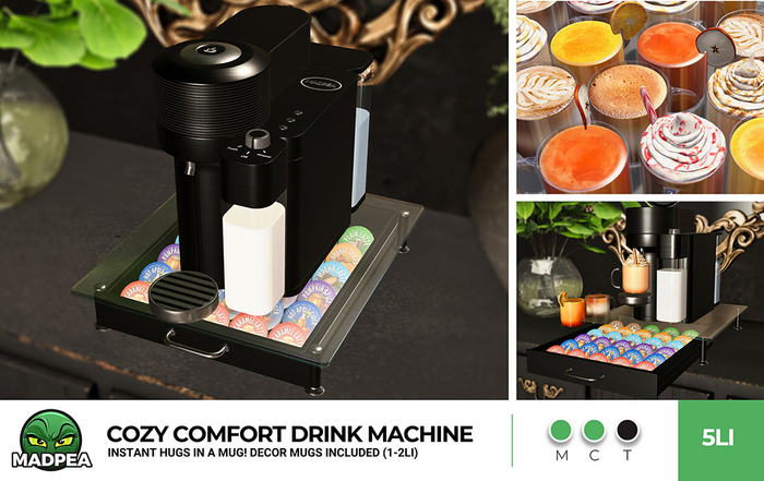 Second Life Marketplace - MadPea Cozy Comfort Drink Machine