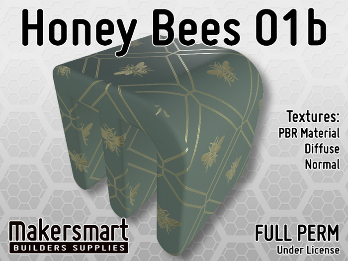 Second Life Marketplace - PBR Wallpaper Bees 01b