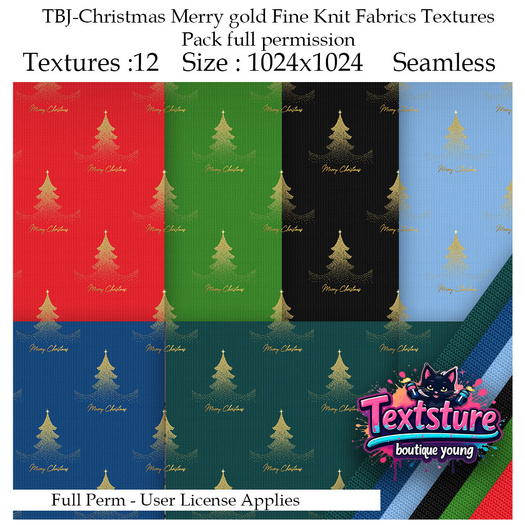 Second Life Marketplace - TBJ-Christmas Merry gold Fine Knit Fabrics ...