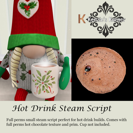 Second Life Marketplace - ~KK~Hot Drink Steam Script with Hot Chocolate ...