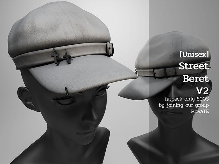 Second Life Marketplace - PrivATE / Street Beret V2 / Unrigged