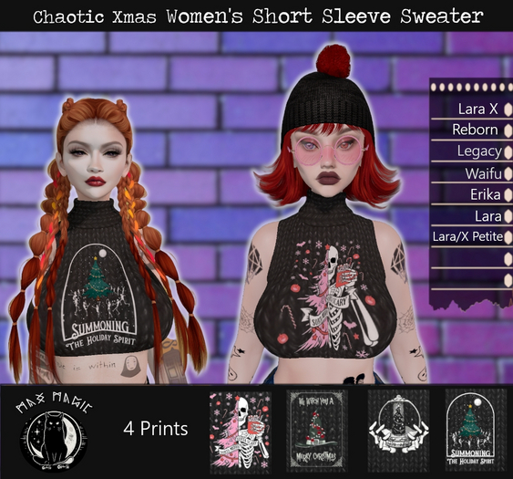 Second Life Marketplace - ::MM:: Chaotic Xmas women's short Sleeve ...