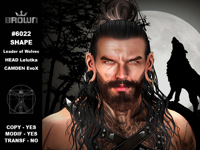 Second Life Marketplace - 6163 SHAPE Leader of Wolves HEAD Lelutka ...