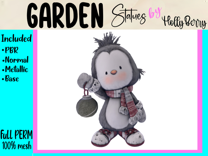 Second Life Marketplace - HB: Winter Penguin w/ Ornament FuLL PERM