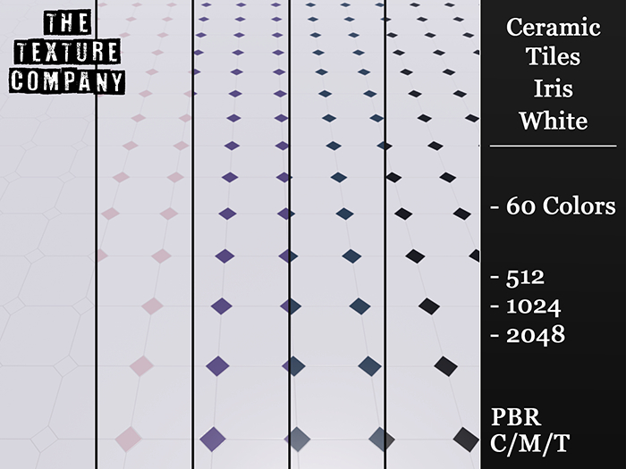 Second Life Marketplace - The Texture Company - 60 Ceramic Tiles Iris ...