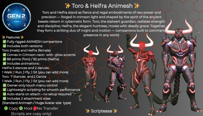 Second Life Marketplace - Toro & Heifra Animesh