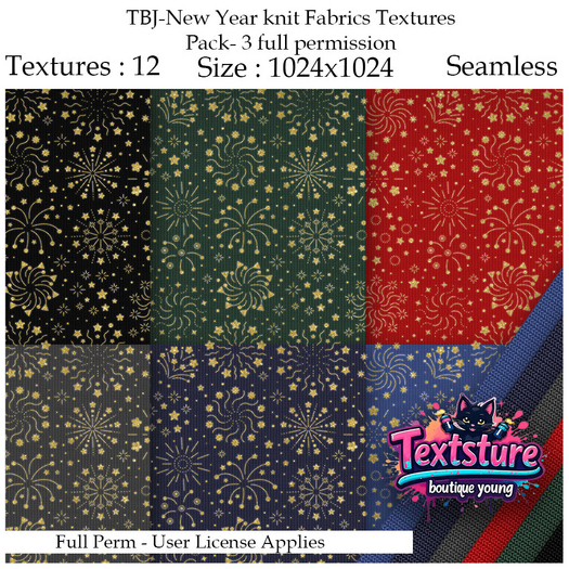 Second Life Marketplace - TBJ-New Year knit Fabrics Textures Pack- 3 ...