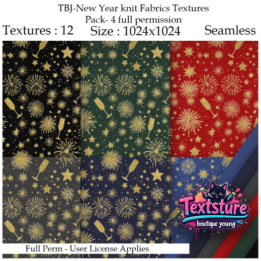 Second Life Marketplace - TBJ-New Year knit Fabrics Textures Pack- 4 ...