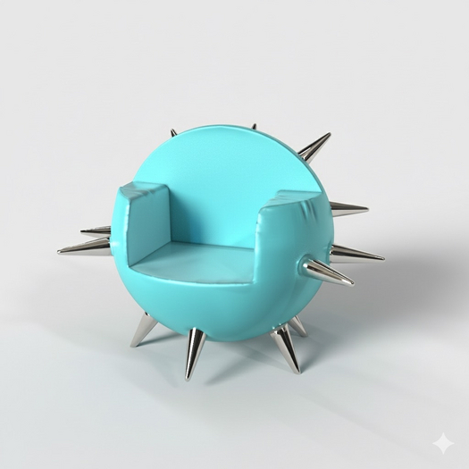 Second Life Marketplace - Signal - Spiked Ball Chair - Aqua *UNPACK*