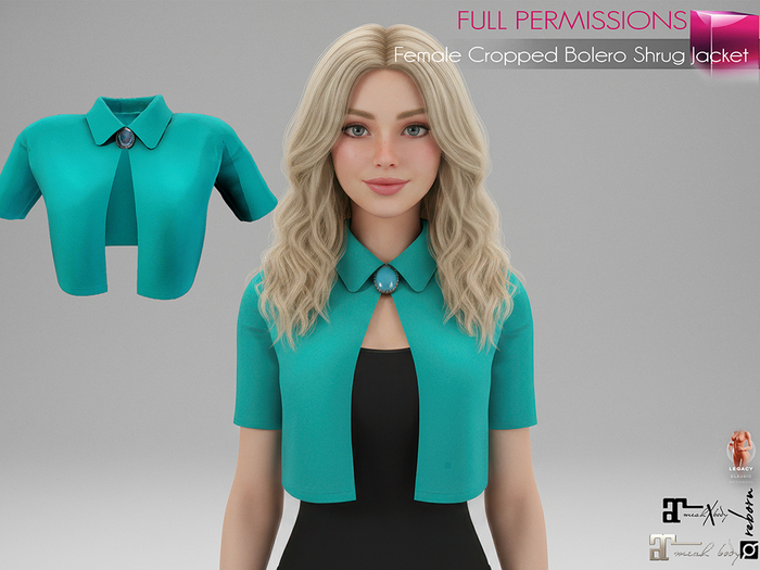 Second Life Marketplace - Full Perm Female Cropped Bolero Shrug Jacket ...