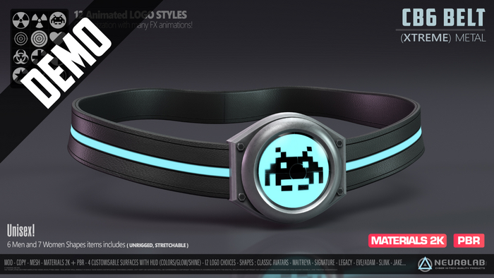 Second Life Marketplace - *DEMO* BELT CB6 (XTREME METAL + PBR ...