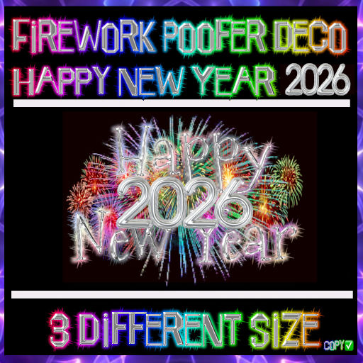 Second Life Marketplace - HappyNewYear2026 Firework Deco