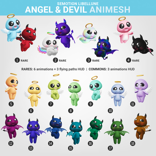 Second Life Marketplace - SEmotion Libellune Angel & Devil Animesh #5