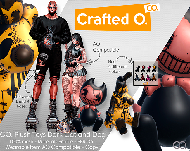 Second Life Marketplace - CO. Plush Toys Dark Cat and Dog