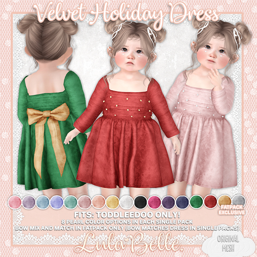 Second Life Marketplace - {Lula Belle} Velvet Holiday Dress - FATPACK ...