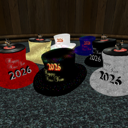 Second Life Marketplace - NEW YEAR 2026 Top Hats - Set #1