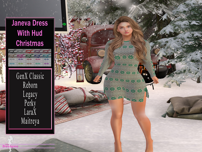 Second Life Marketplace - Janeva Dress With Hud Christmas