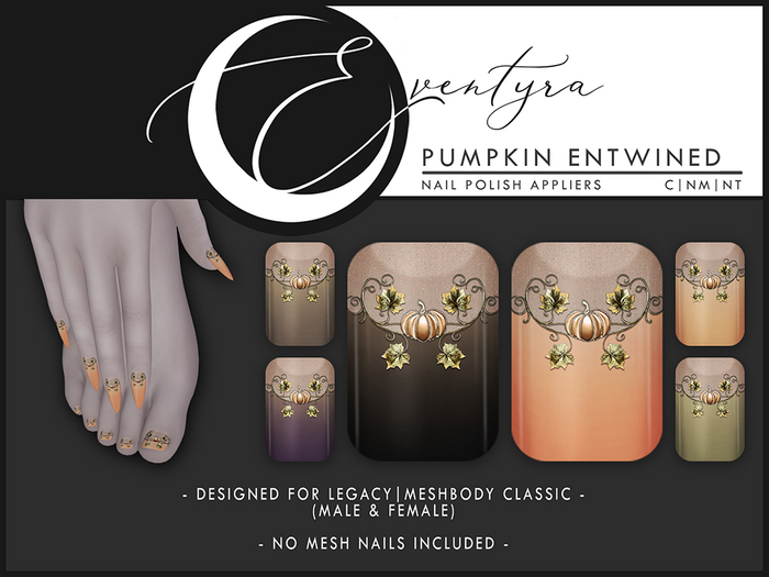 Second Life Marketplace - Eventyra - Legacy Nail HUD - Pumpkin Entwined