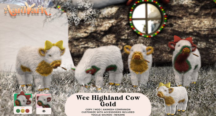 Second Life Marketplace - Aardvark : Wee Highland Cow Animesh companion ...