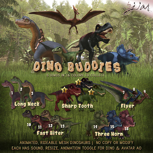 Second Life Marketplace - JIAN Dino Buddies :: 12. Fast Biter - Brown (BOX)