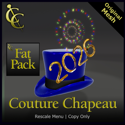 Second Life Marketplace - CC 2026 Flower Burst FIreworks Top Hat ...