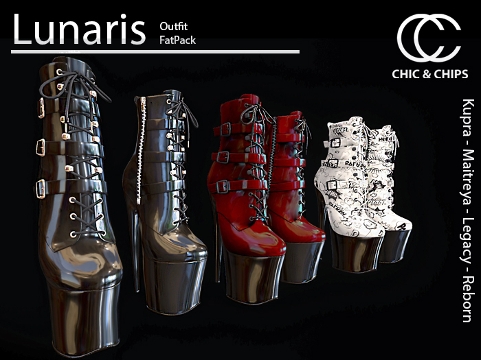 Second Life Marketplace - *C&C* Lunaris Boots FatPack