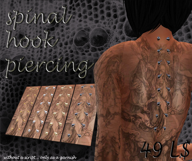 Second Life Marketplace - *Endless*Spinal hook piercing