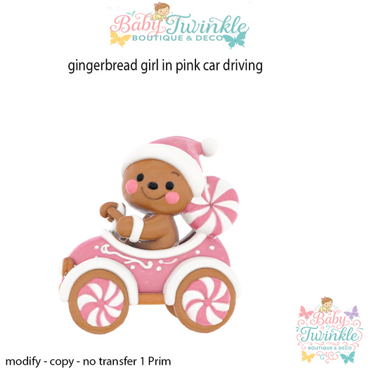 Second Life Marketplace - gingerbread girl in pink car driving