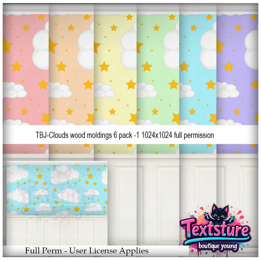 Second Life Marketplace - TBJ-Clouds wood moldings 6 pack -1 1024x1024 ...