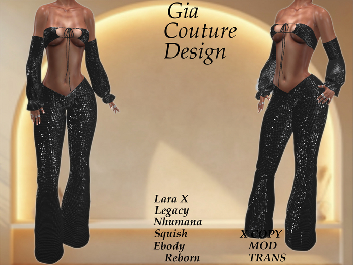 Second Life Marketplace - "GCD" Sadie Party Pant Outfit Black