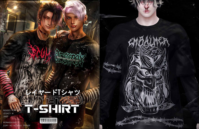 Second Life Marketplace - TANAKA - LAYERED T-SHIRT WIRED