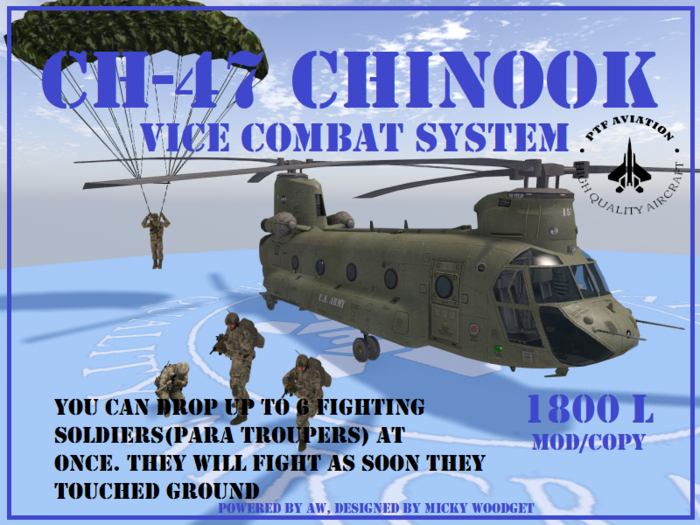 Second Life Marketplace - PTF CH-47 Chinook V1