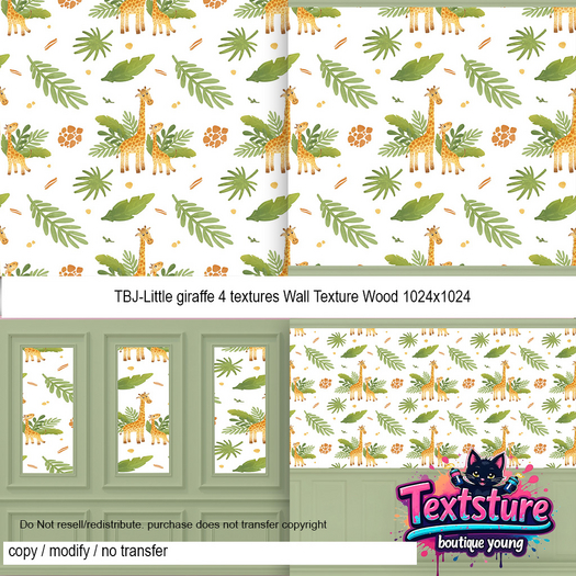 Second Life Marketplace - TBJ-Little giraffe 4 textures Wall Texture ...
