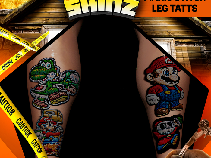Second Life Marketplace - Trapskinz // Mario stitch bundle Tats v1