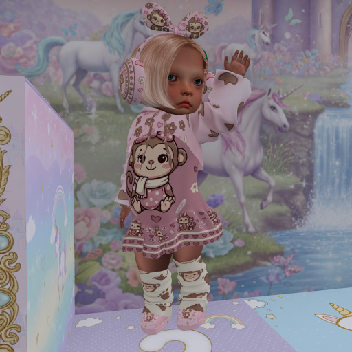 Second Life Marketplace - {CC} Baby Monkay Winter Dress (TD) girls
