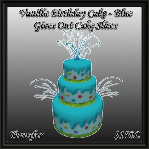 Second Life Marketplace - Vanilla Birthday Cake - Blue